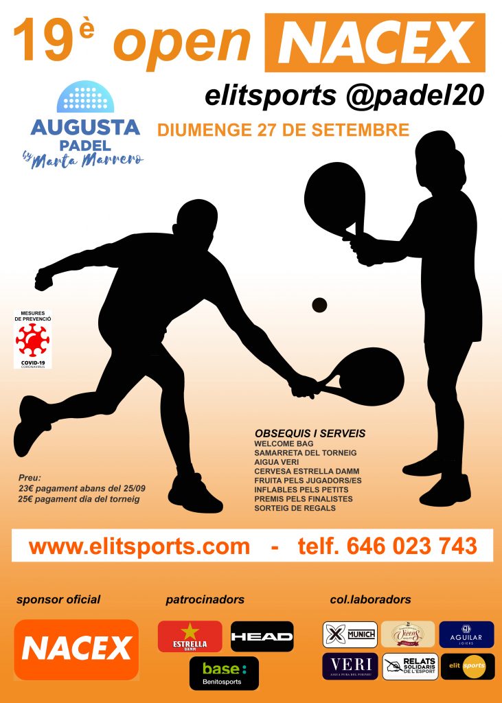 Invitaciones para participar en el 19º Open NACEX de pádel